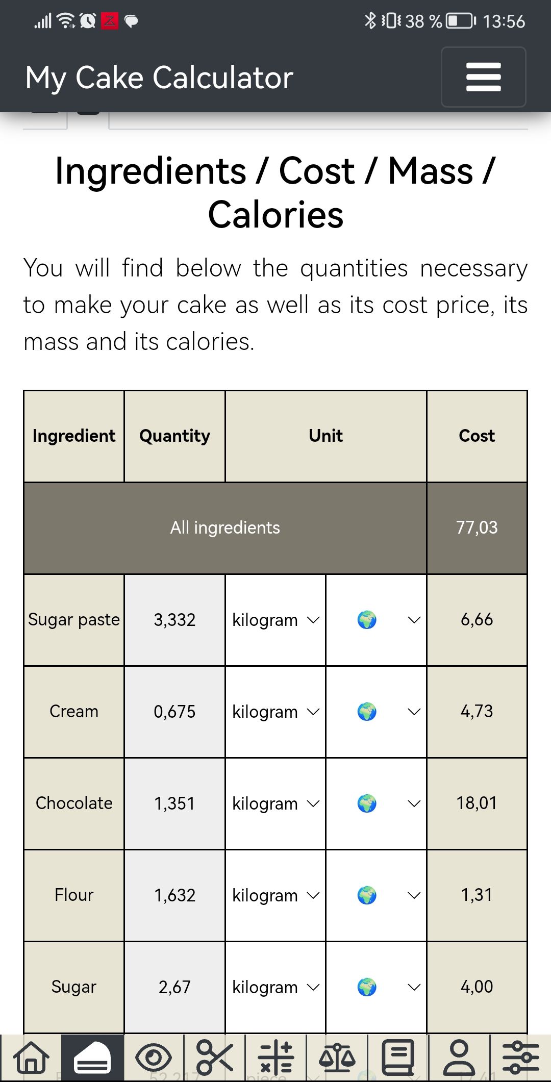 My Cake Calculator – The most complete app for professional Cake Designers