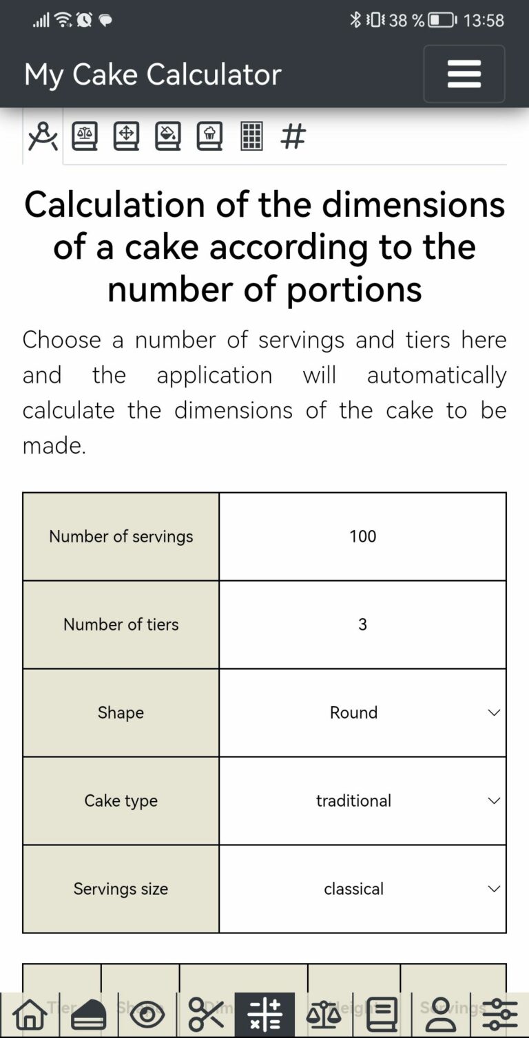 My Cake Calculator – The most complete app for professional Cake Designers